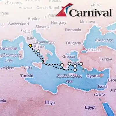 Carnival Miracle Oct 26: Greek Isles, Turkey & Italy Cruise from $1,229