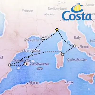 August 2nd, 2026 - Cruise from Savona on the Costa Pacifica