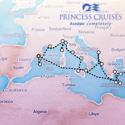 Sun Princess Apr 16: The Best of the Mediterranean Cruise from $3,213