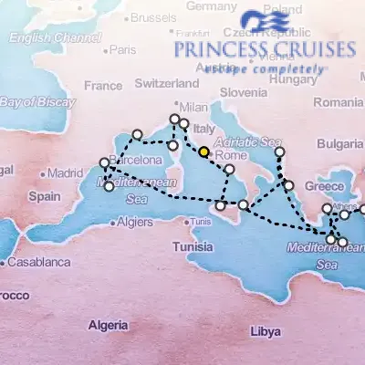 Sun Princess Mar 12: The Best of the Mediterranean Cruise from $3,193