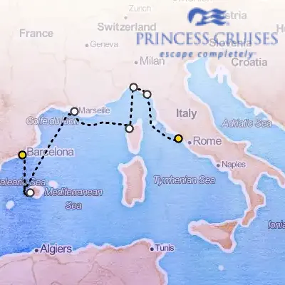 Sun Princess Mar 26: Western Mediterranean with Italy Cruise from $1,215
